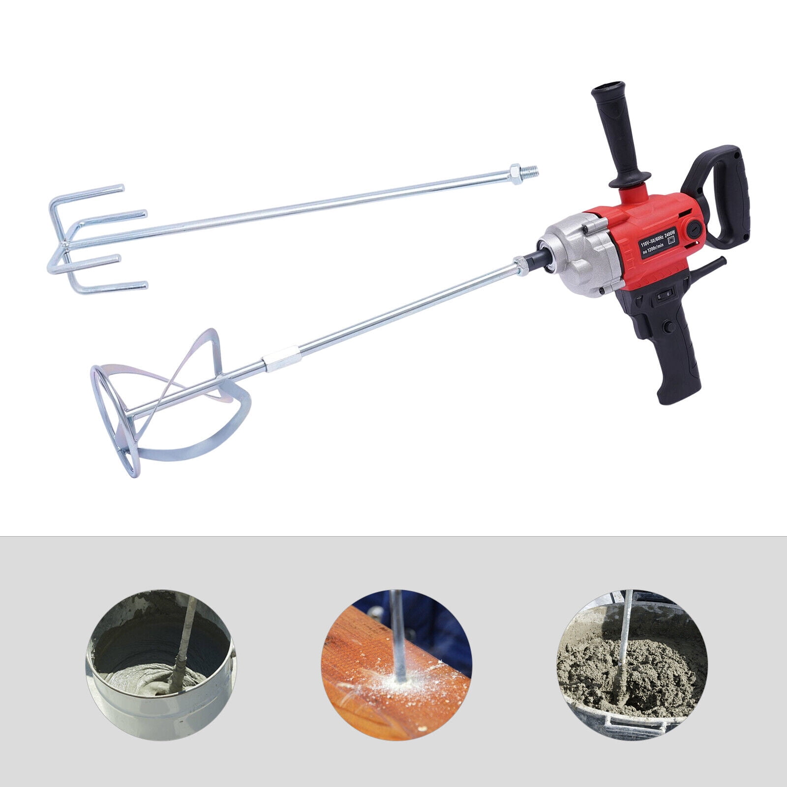 SHZICMY Adjustable Speed Electric Plaster Paddle Mixer Drill Mortar ...