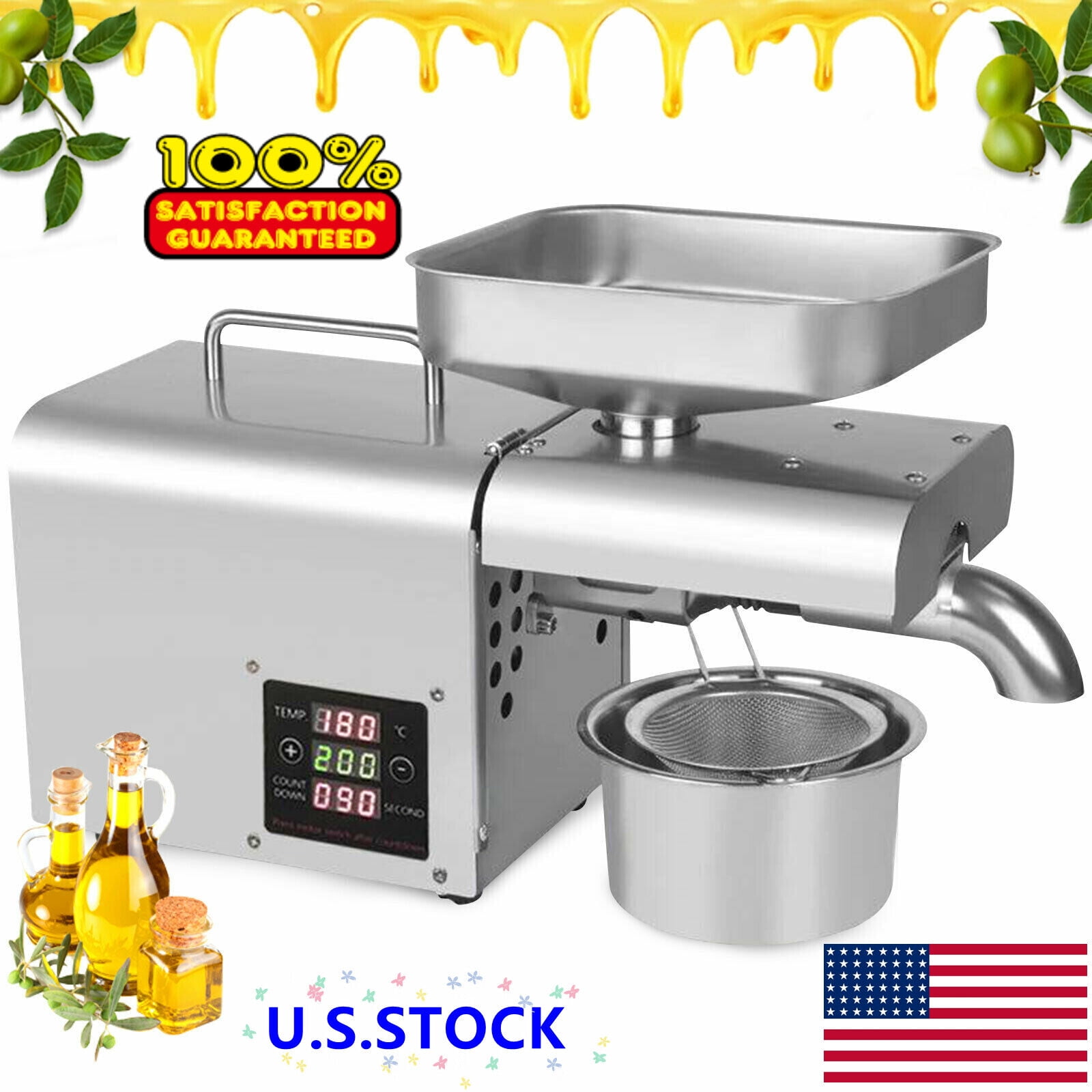 SHZICMY Automatic Oil Press Oil Pumping Machine Expeller 304 Stainless ...