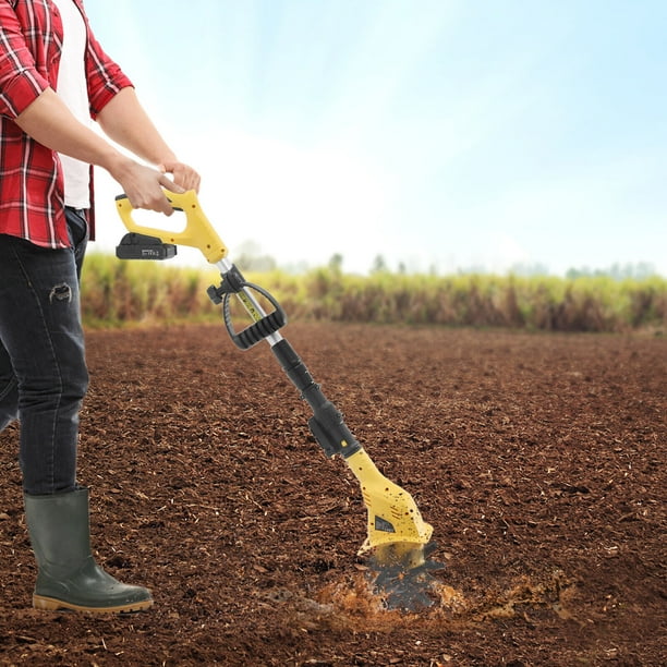 SHZICMY Cordless Garden Tiller, Electric Cultivator Rototiller Yard ...