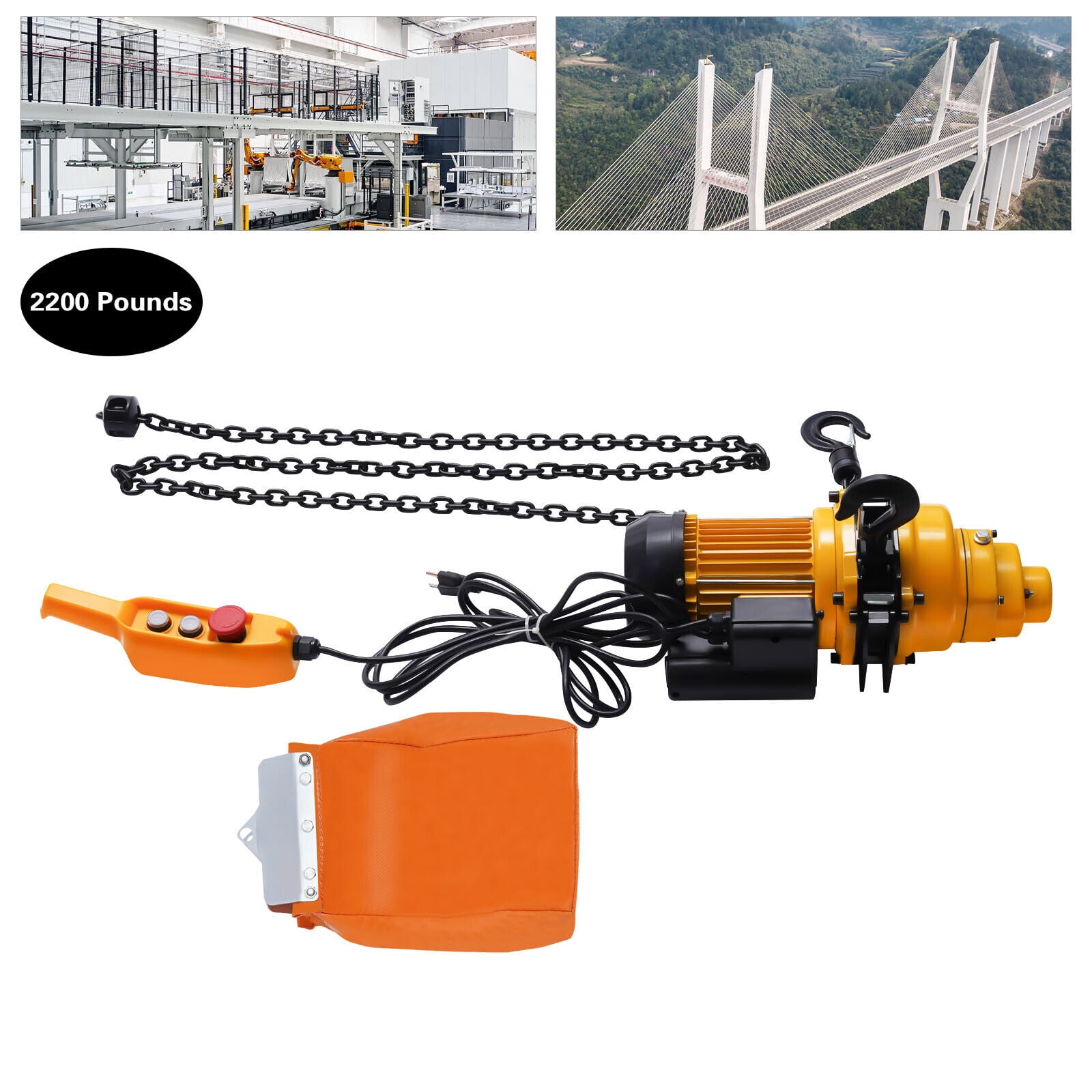 SHZICMY Electric Chain Hoist Single Phase Crane Hoist 2200 lbs Load 13 ...
