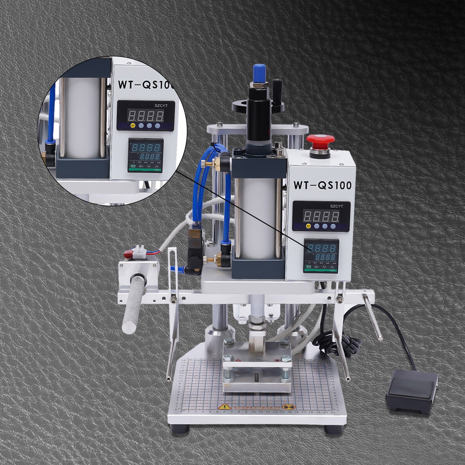 SHZICMY Hot Foil Stamping Machine 550W Air Pneumatic For Leather PU ...