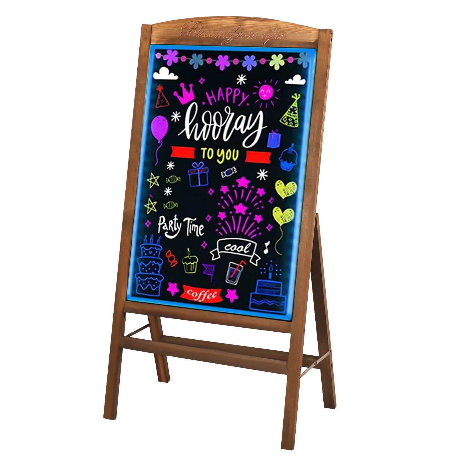 SHZICMY LED Drawing Chalk Board Stylish LED Chalkboard Sidewalk Menu ...
