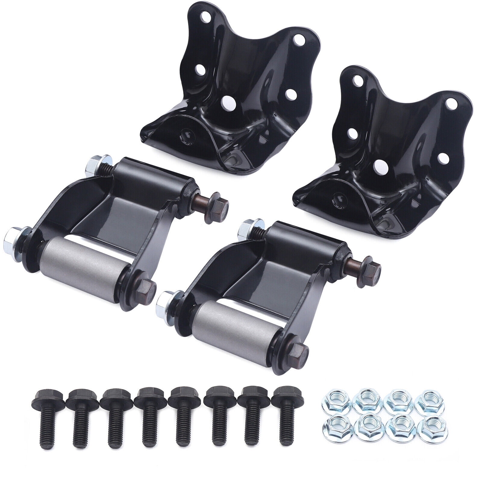 SHZICMY Leaf Spring Hanger Shackle Bracket+Mounting Bolts Locking Nuts ...