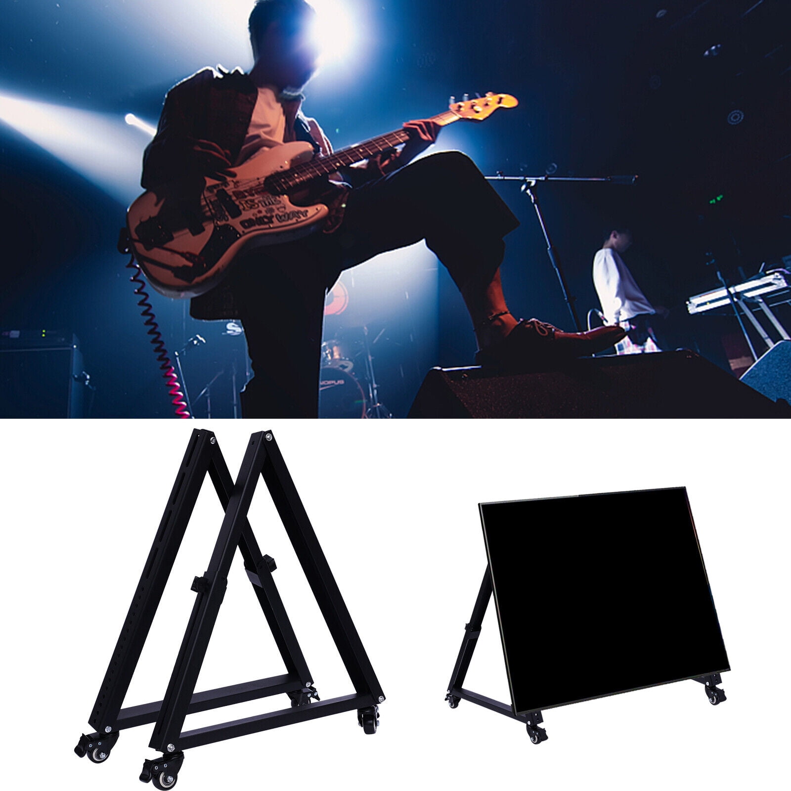 SHZICMY Low Height Triangular Mobile TV Stand Monitor Floor Stand Cart ...