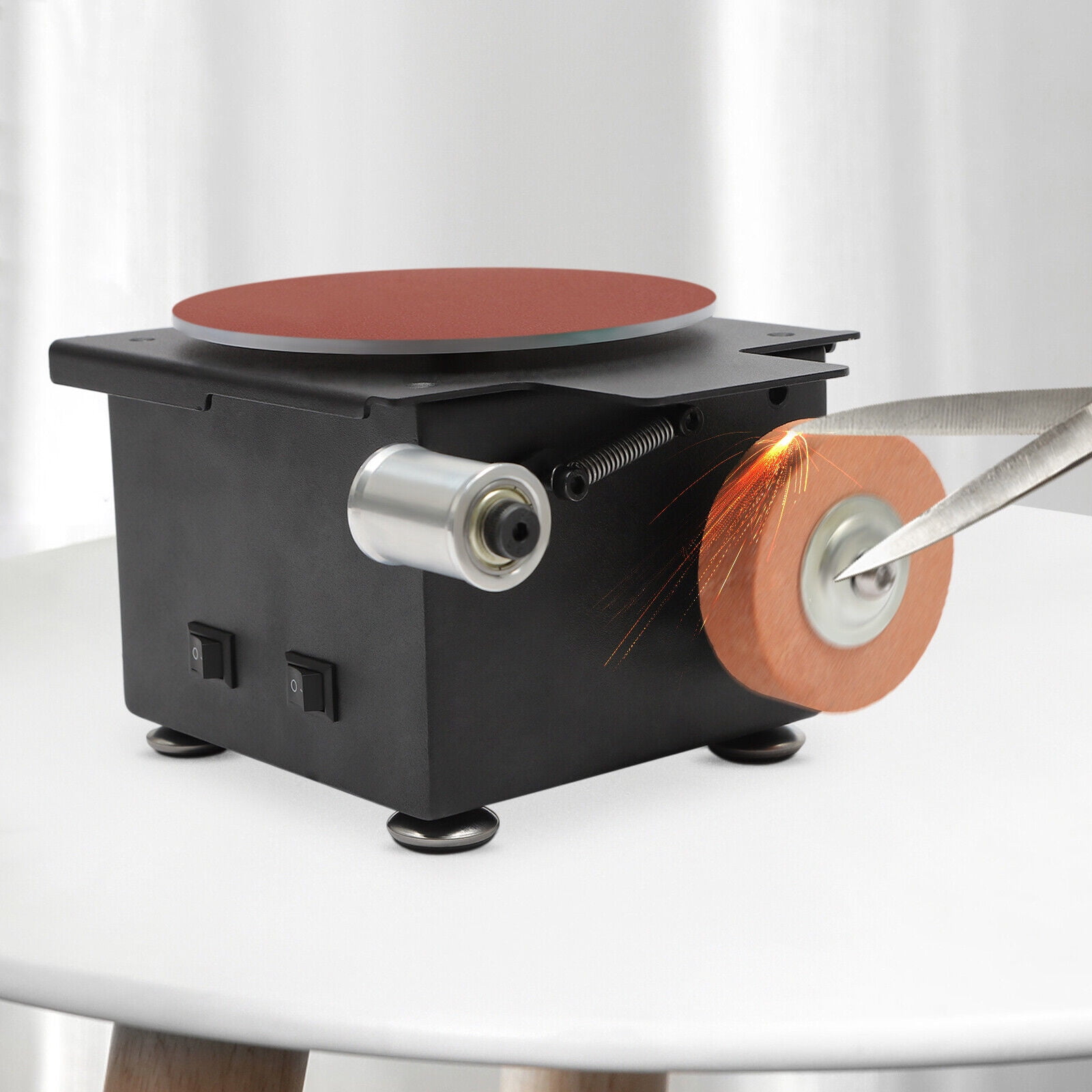 SHZICMY Mini Belt Disc Sander 6-Inch Sanding Disc & 1.2 x 15 Inch ...