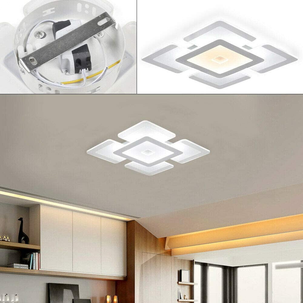 SHZICMY Modern Elegant Acrylic LED Ceiling Light, Square Home Lamp for ...