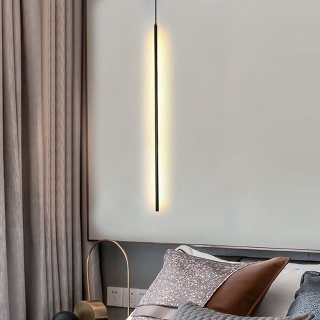 SHZICMY Modern LED Slender Strip Pendant Light Geometric Cylindrical ...