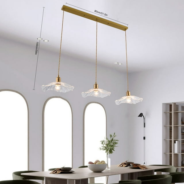 SHZICMY Modern Linear Barn Pendant Light,3-Light Cluster Chandelier ...