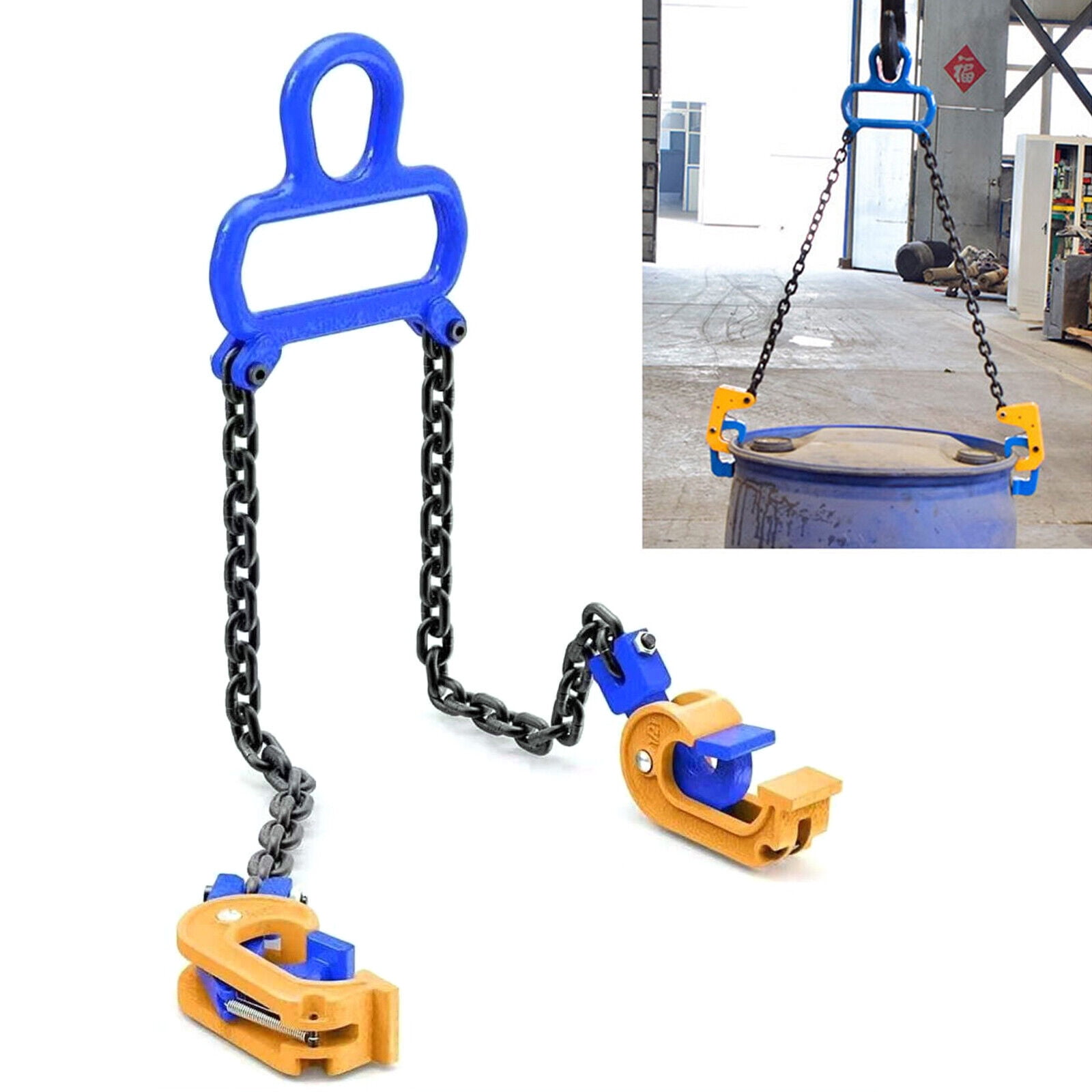 SHZICMY Plastic+Metal Drum / Barrel Lifting Sling 1-Ton Chain Lifter ...