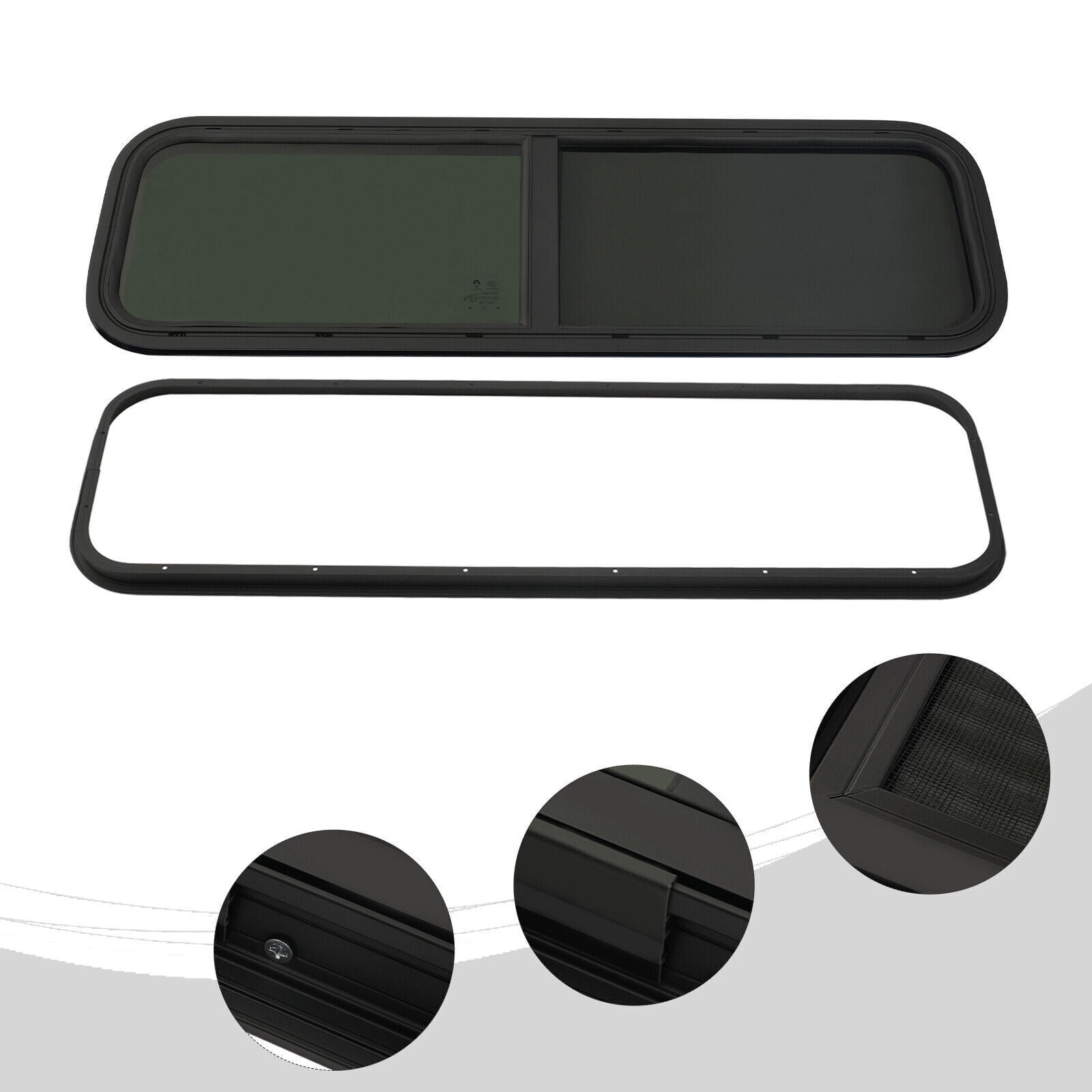 SHZICMY RV Trailer Camper Window 42"W*12"H Horizontal Slider with ...