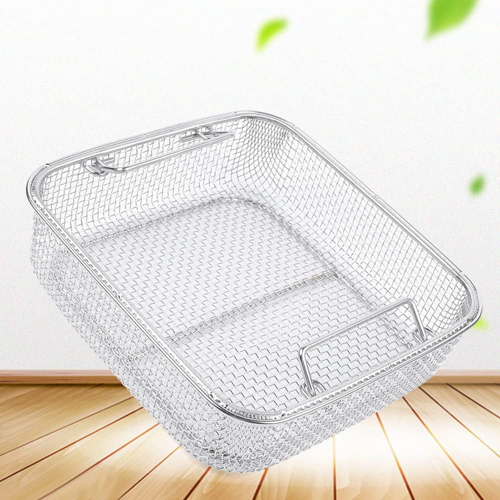 SHZICMY Stainless Steel Rectangular Mesh Tray Wire Basket Cleaning Tray ...