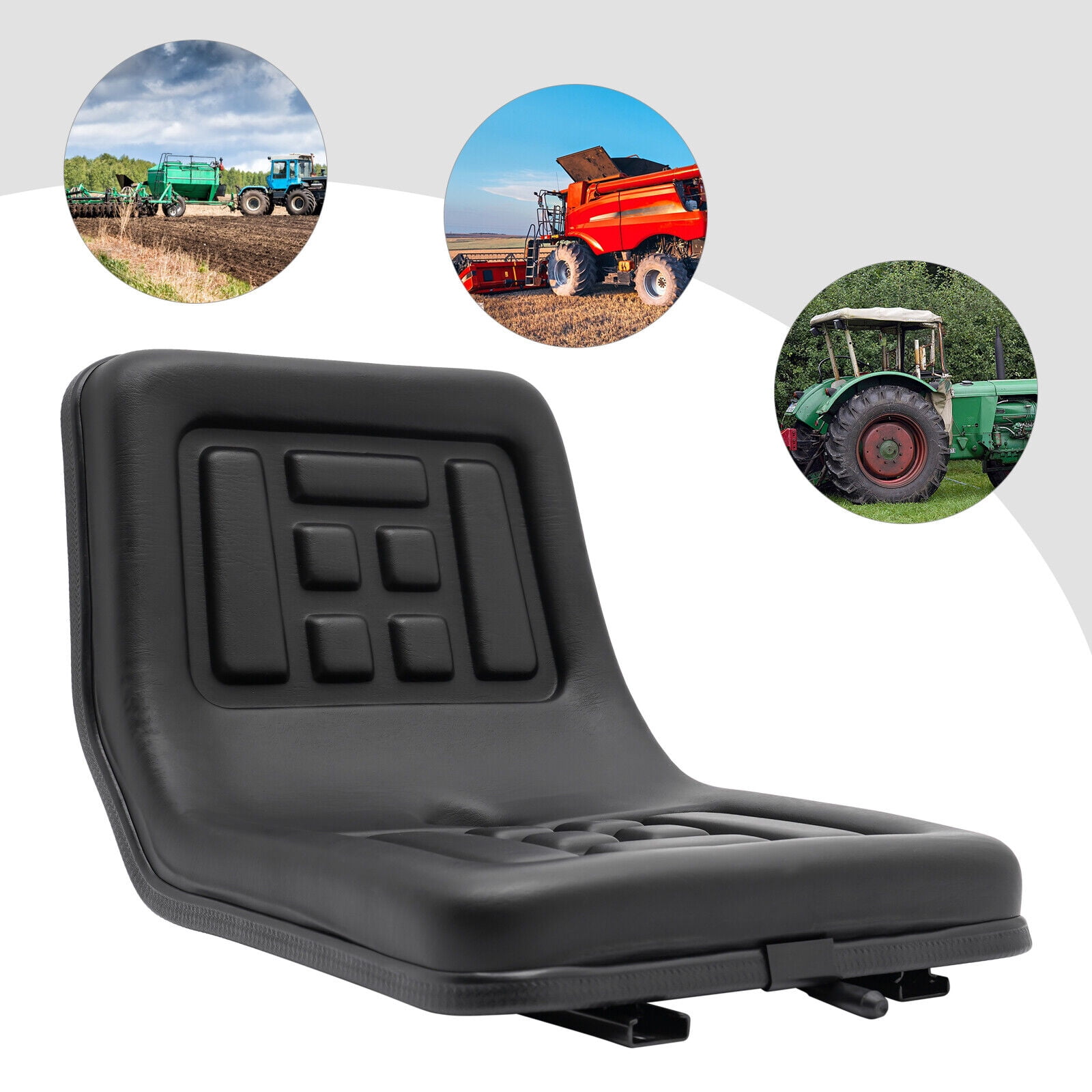 SHZICMY Universal Black Slidable Tractor Seat with Rails Horizontally ...