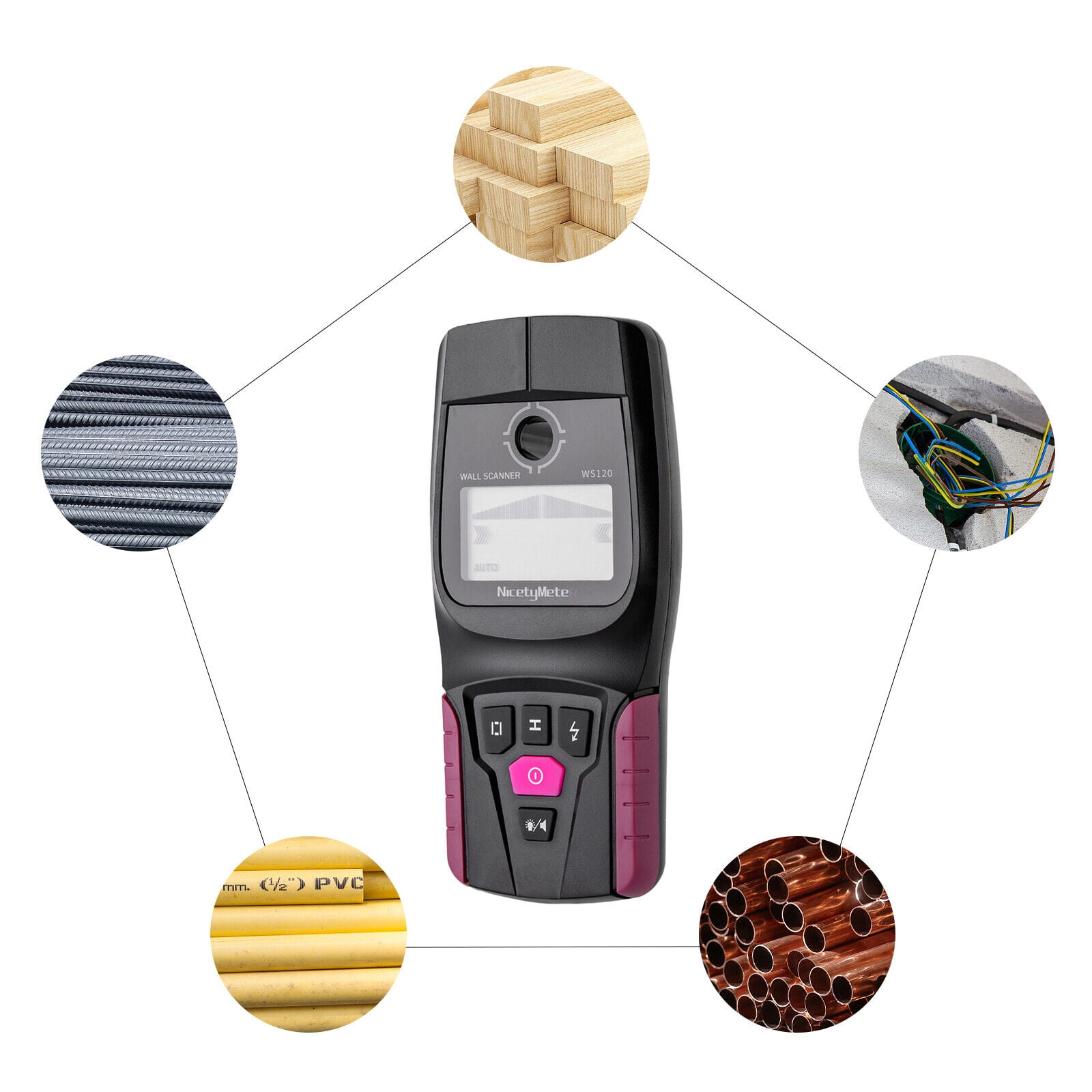 SHZICMY Wall Scanner Wall Wall Detector PVC Water Pipe Metal Wood Cable ...