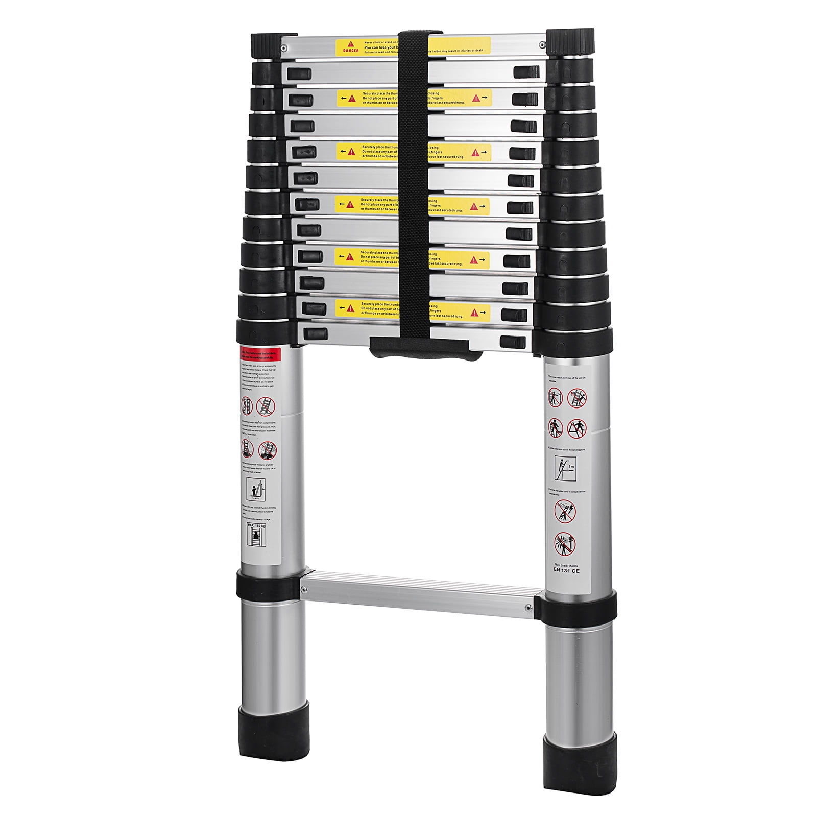 SHZOND Heavy Duty 12.5FT Expandable Telescopic Aluminum Ladder with ...