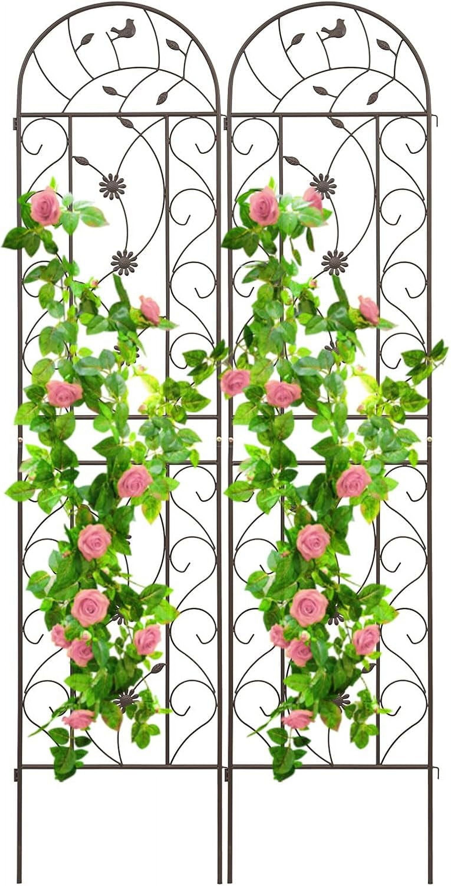 SHZOND 2 Pack 86.2x19.7in Metal Garden Trellis for Climbing Plants ...