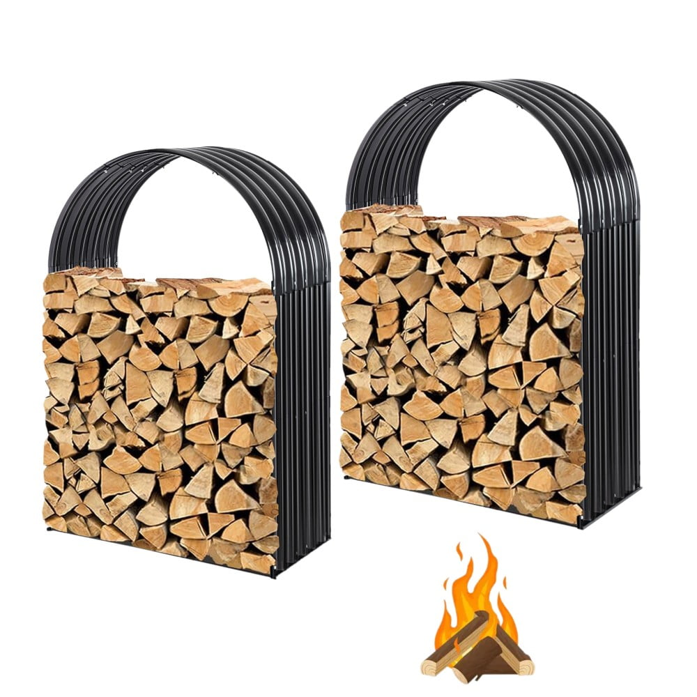 SHZOND 2 Set Galvanized Steel Firewood Storage Shed Outdoor Corrugated ...