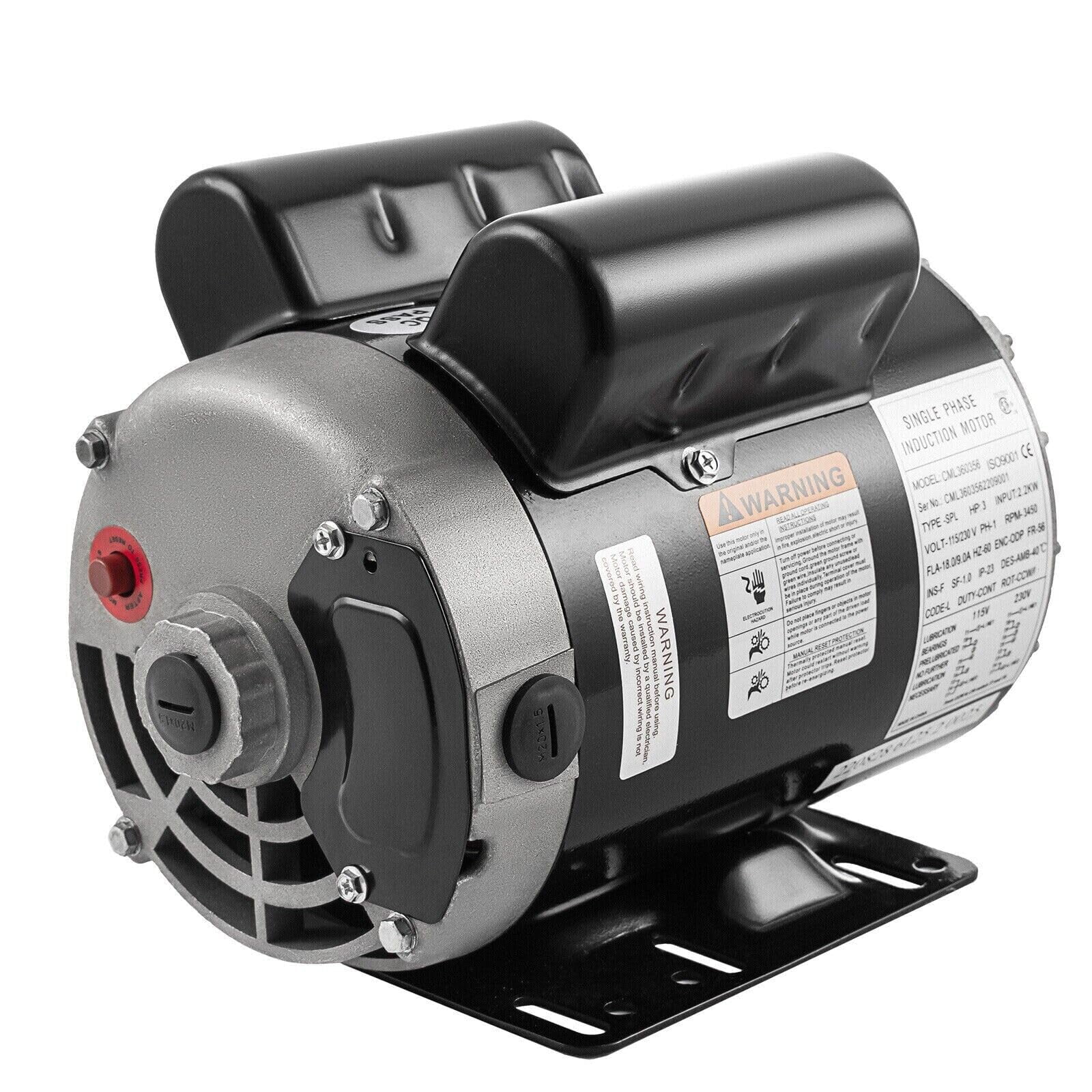 SHZOND 3HP Air Compressor Electric Motor,56 Frame 3450 RPM 60Hz ...