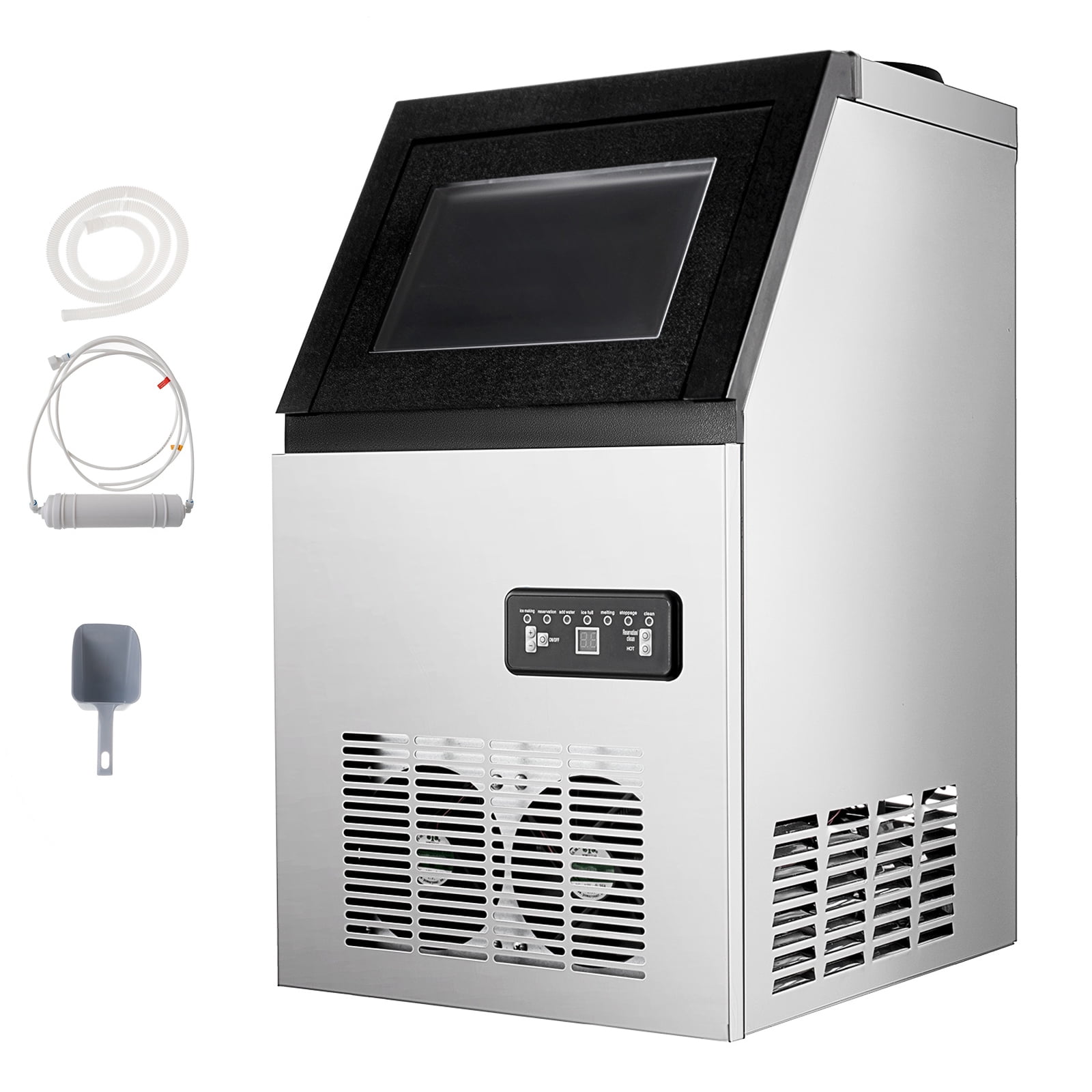 SHZOND Commercial Ice Maker Machine 90LBS/24H Stainless Steel ...