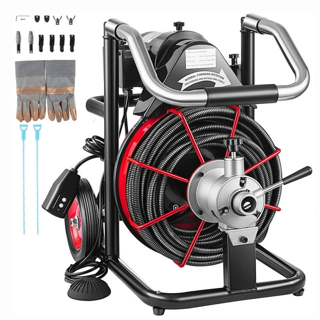 SHZOND 550W Drain Cleaner, Electric Sewer Snake with 100 Ft Cable, Fits ...