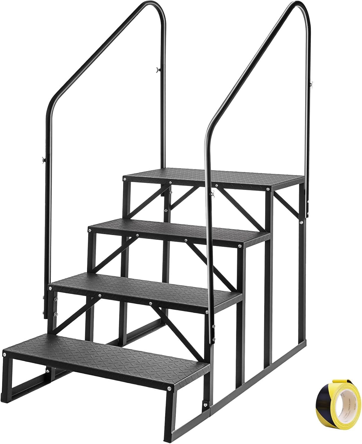 SHZOND RV Steps with Handrail, 4 Steps Hot Tub Steps with Handrail, RV ...
