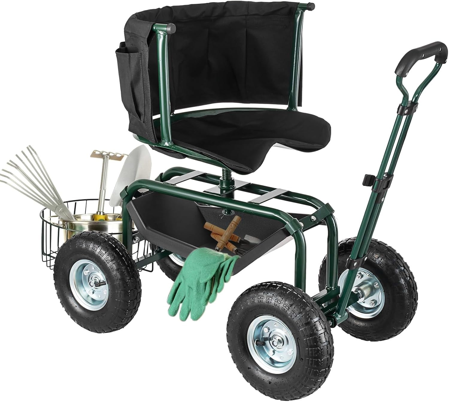 SHZOND Rolling Garden Seat 330 Lbs Capacity Garden Cart with Seat ...