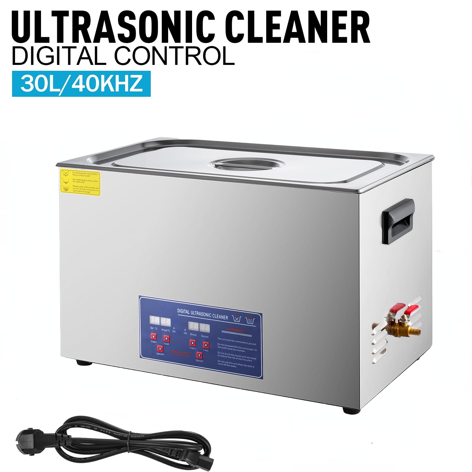 SHZOND Ultrasonic Cleaner 30L Sonic Cleaner Stainless Steel Heated ...