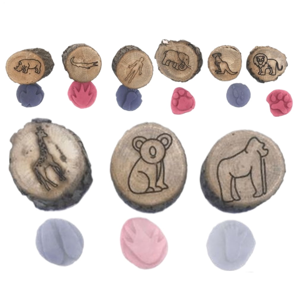 SHZONS Animal Stamps for Kids Animal Fun Stamps Toddler Toys Wooden ...