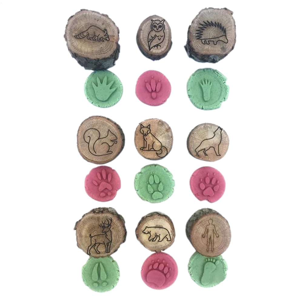 SHZONS Animal Track Stamps Kids Stamp Set Fun Games Wooden Educational ...