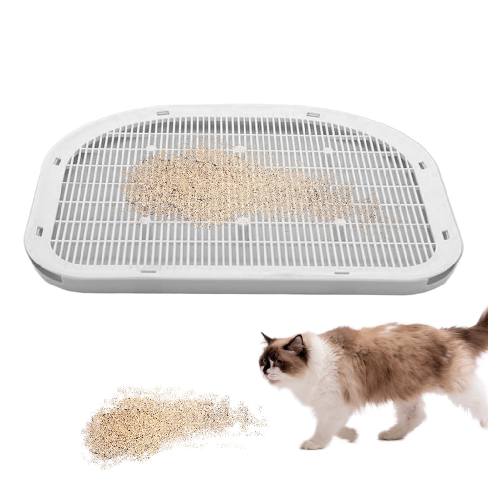 SHZONS Cat Litter Ramp Litter Box Trapping Mat Elevated Washable Mat ...