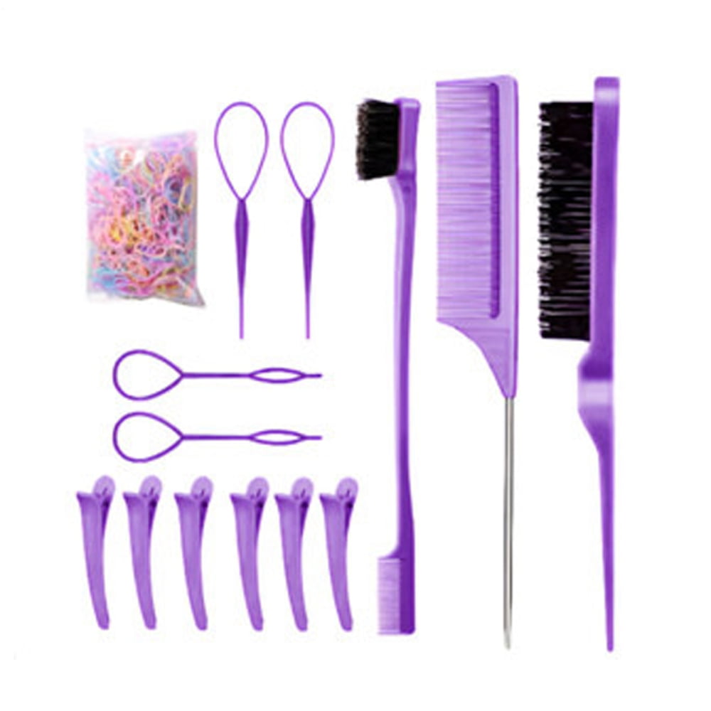 SHZONS Comb Set Teasing Brush Detangler Hairbrush Portable Small Comb ...