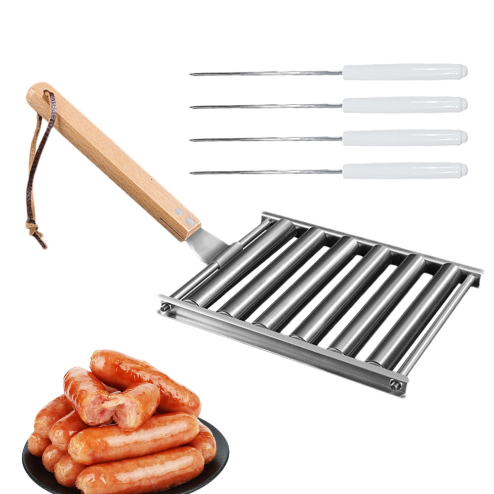 SHZONS Grill Hot Dog Roller Rack BBQ Hot Dog Griller Stainless Steel ...