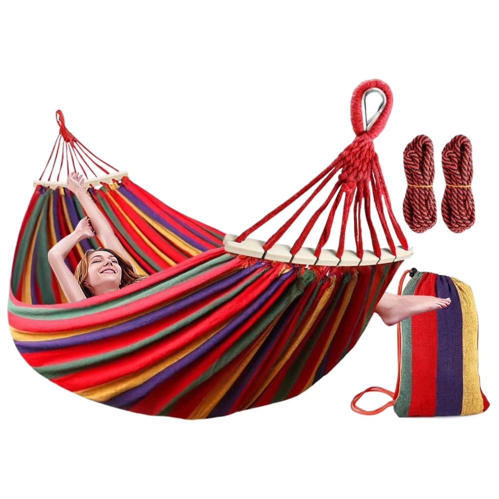 SHZONS Hammock with Spreader Bar Large Parachute Hammock Camping Cots ...