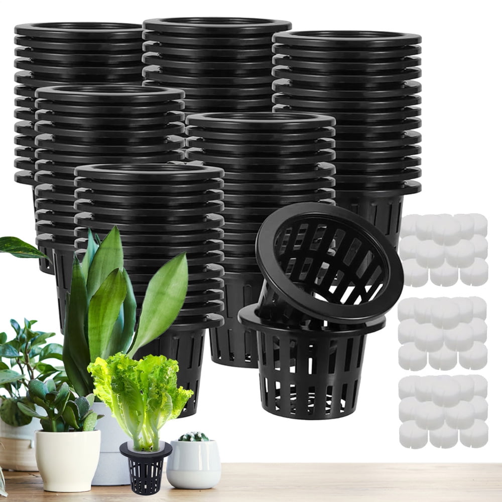 SHZONS Hydroponic Pots 50X Planting Hydroponic Pots Net Cups Sponges ...