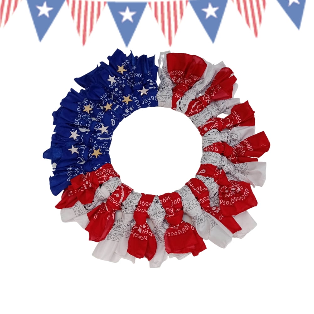 SHZONS Patriotic Memorial Day Wreath Independence Day Red White and ...