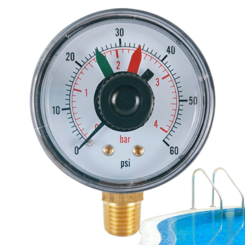 SHZONS Pool Pressure Gauge 60 Psi Water Psi Gauge Waterproof Tester ...