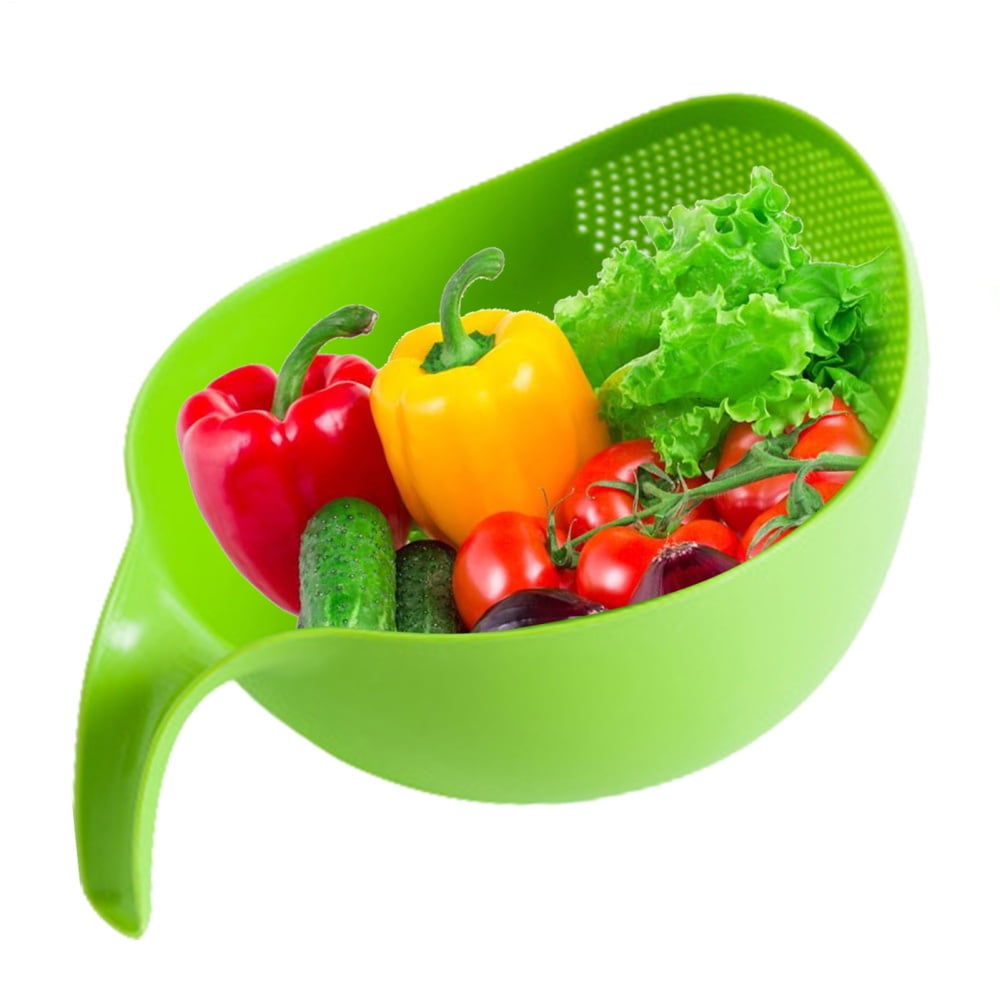 SHZONS Rice Washer Strainer Multi-functional Vegetable Rinser With Side ...
