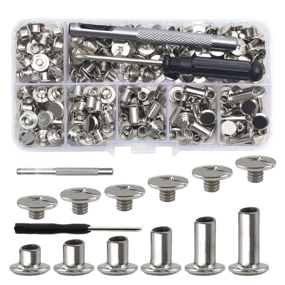 SHZONS Screw Rivets Assorted Screw Rivets Assorted Snap Button Kit for ...