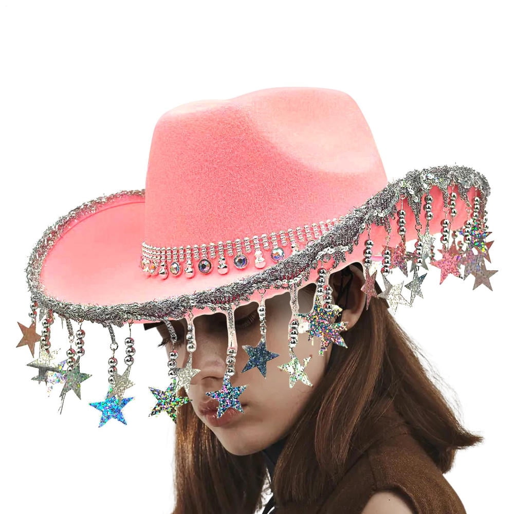 SHZONS Sparkling Cowgirl Hats Cowgirl Hat Western Theme Glittering ...