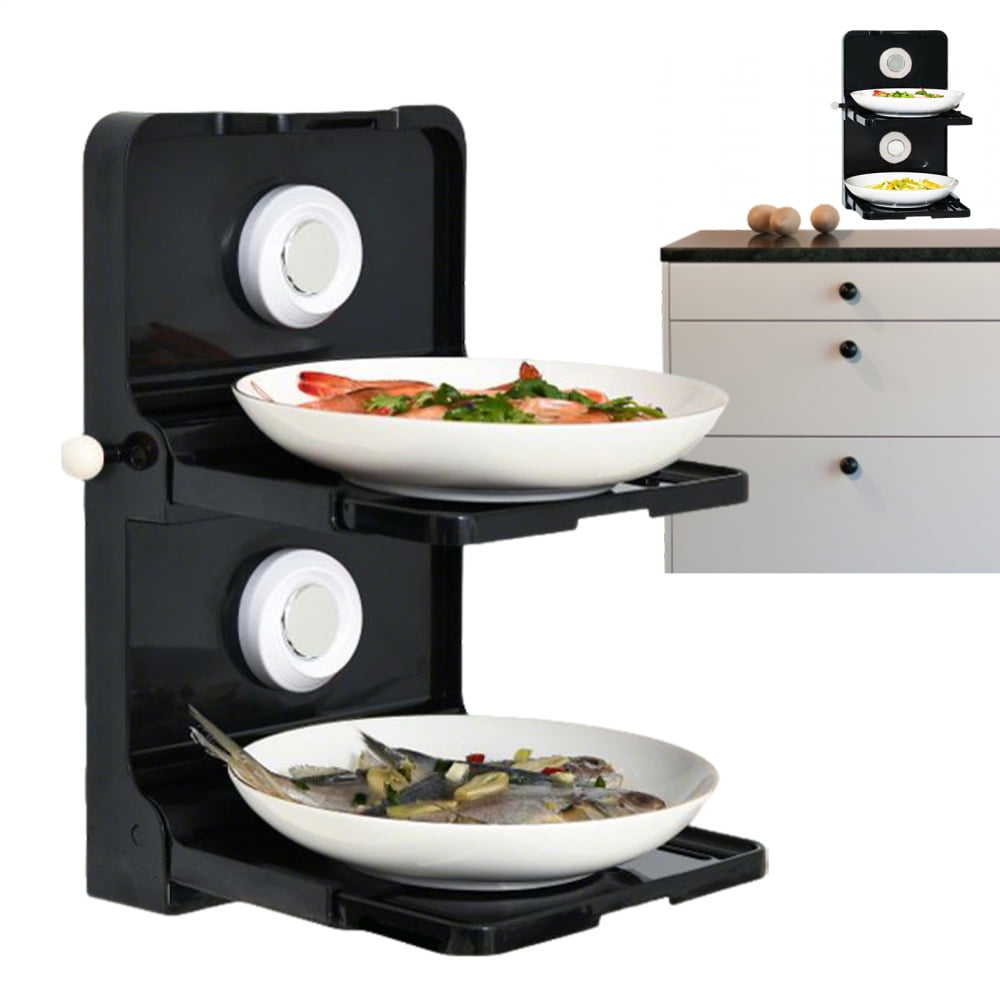 SHZONS Wall-Mounted Kitchen Food Prep Trays Household Stacking Storage ...