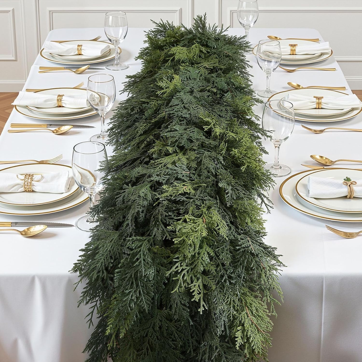 SHareconn 6FT Artificial Christmas Cedar Garland Decoration, Realistic ...
