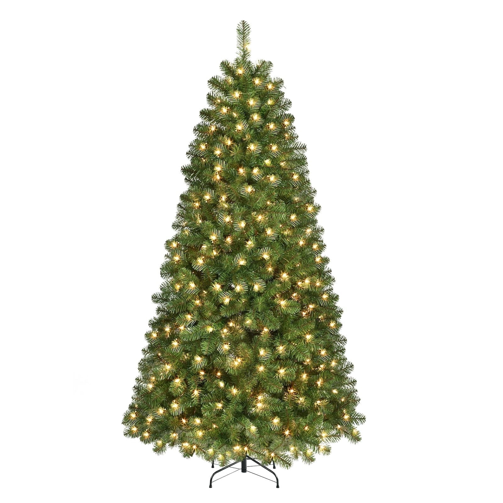 SHareconn 6ft Prelit Premium Artificial Hinged Christmas Tree with Warm White Lights, Perfect ...