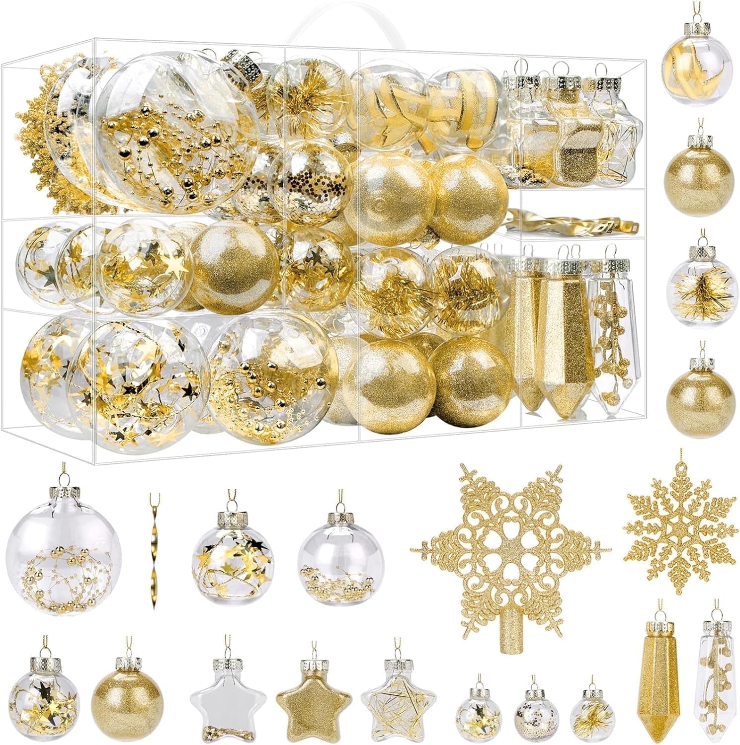 Alupssuc 86PCS Christmas Balls Ornaments Clear Set, Shatterproof ...