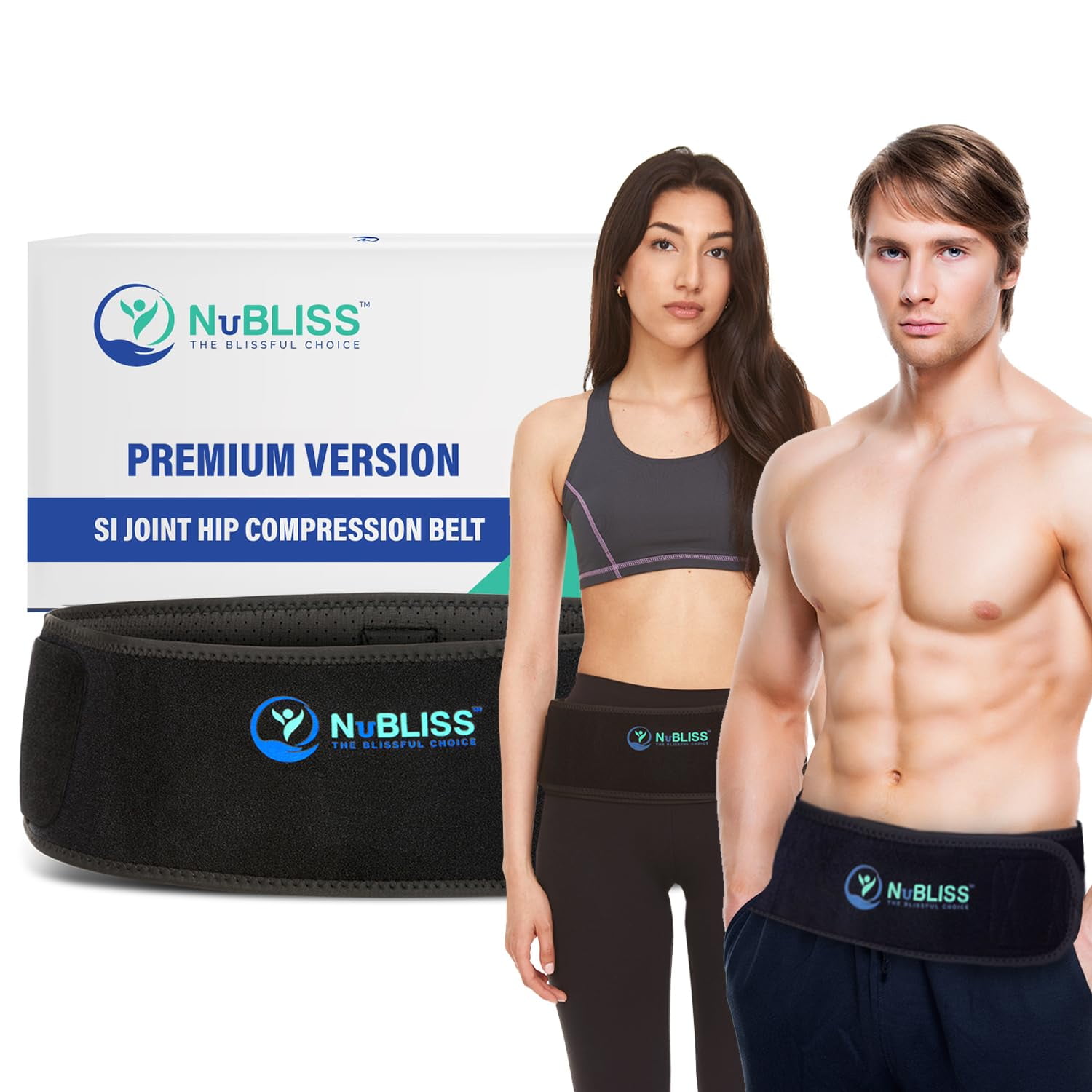 NuBliss Hip Brace Advanced Triple Elastic Tension Straps Back Support ...