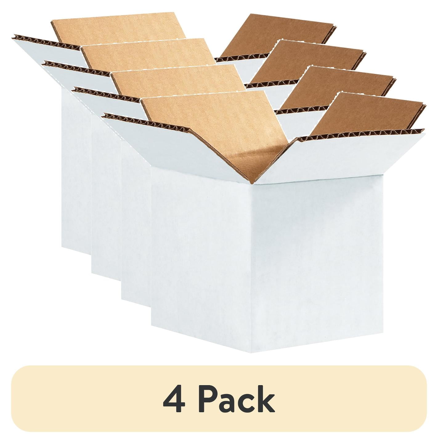 (4 pack) SI PRODUCTS Corrugated Boxes 4" x 4" x 4" White 25/Bundle ...