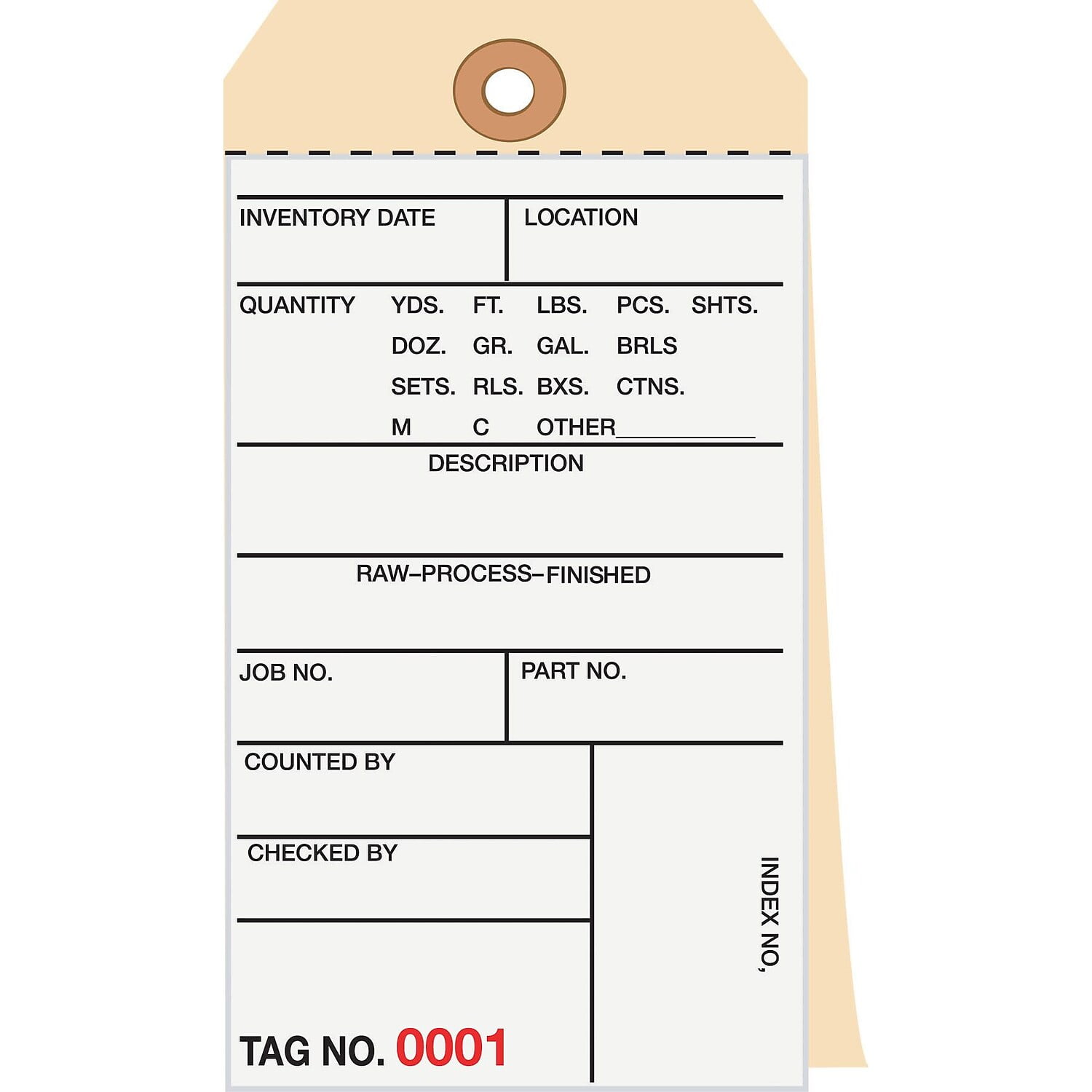 SI Products 2 Part Carbonless Numbered Inventory Tags: 2 000-2 499 500 ...