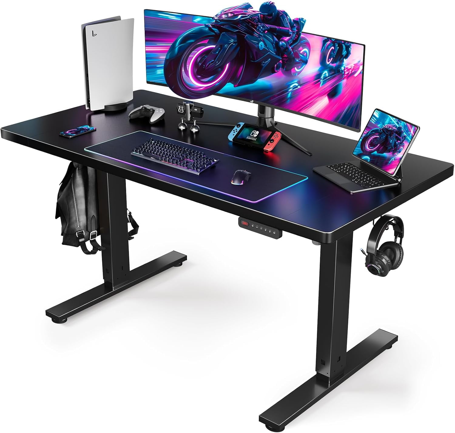 SIAGO Electric Standing Desk Adjustable - 48 x 24 Inch Sit Stand up Desk with Cable Management ...