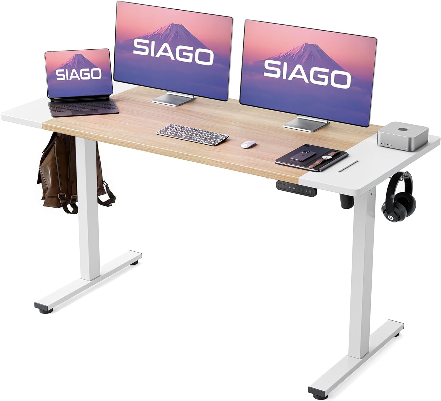 SIAGO Electric Standing Desk Adjustable - 55 x 24 Inch Sit Stand up ...