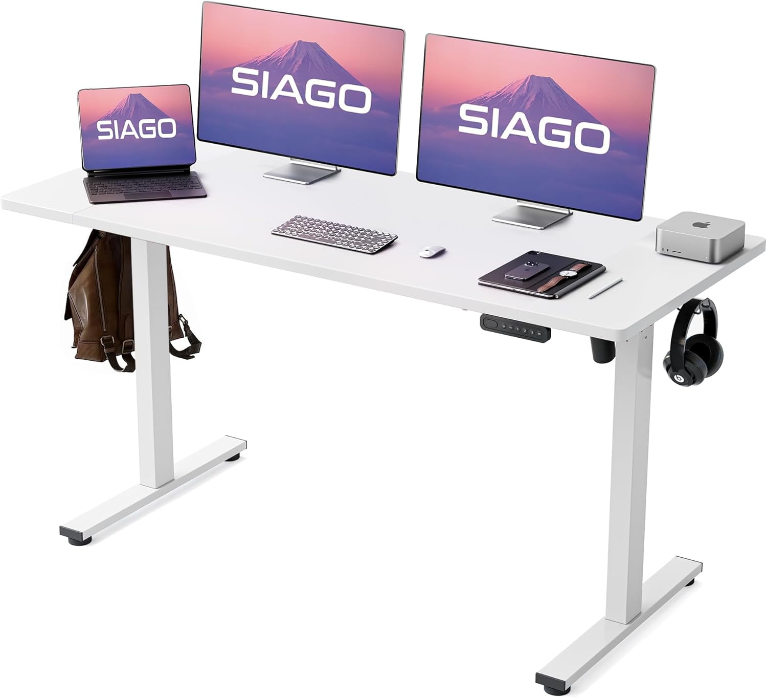SIAGO Electric Standing Desk Adjustable - 55 x 24 Inch Sit Stand up ...