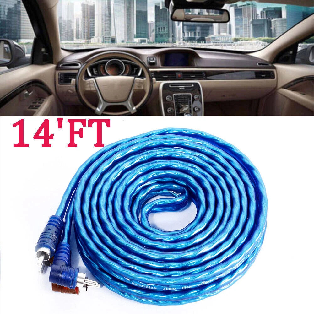SIANA- 14' Ft Amp Rca Cable Car Audio Inter Connect Cable For 2 Channel ...