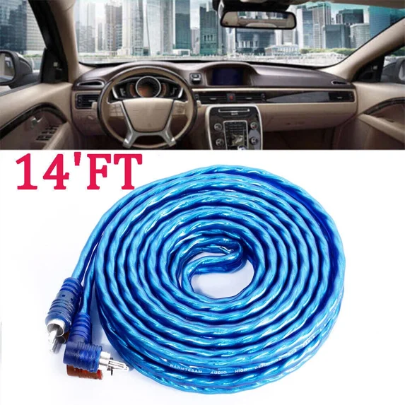 SIANA- 14' Ft Amp Rca Cable Car Audio Inter Connect Cable For 2 Channel ...